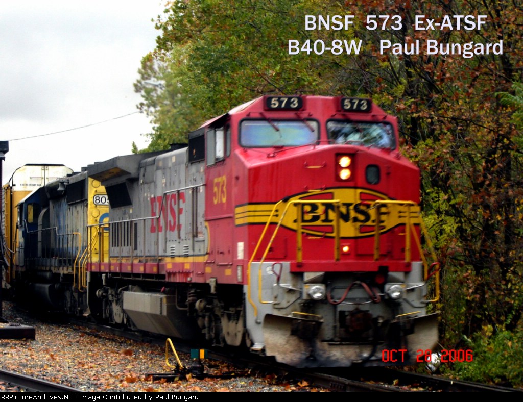 BNSF 573 Ex-ATSF B40-8W 10/28/2006